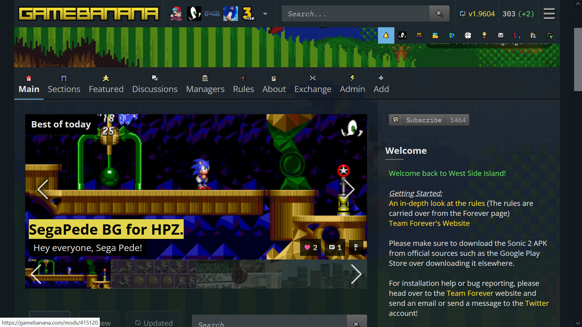 SegaPede BG for HPZ. Mod for Sonic The Hedgehog 2 Absolute | S2A Mods