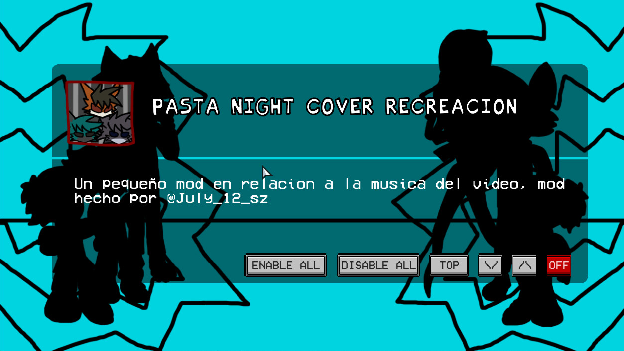 Pasta Night Mod Cover de July_12_sz Mod for Friday Night Funkin' | FNF Mods