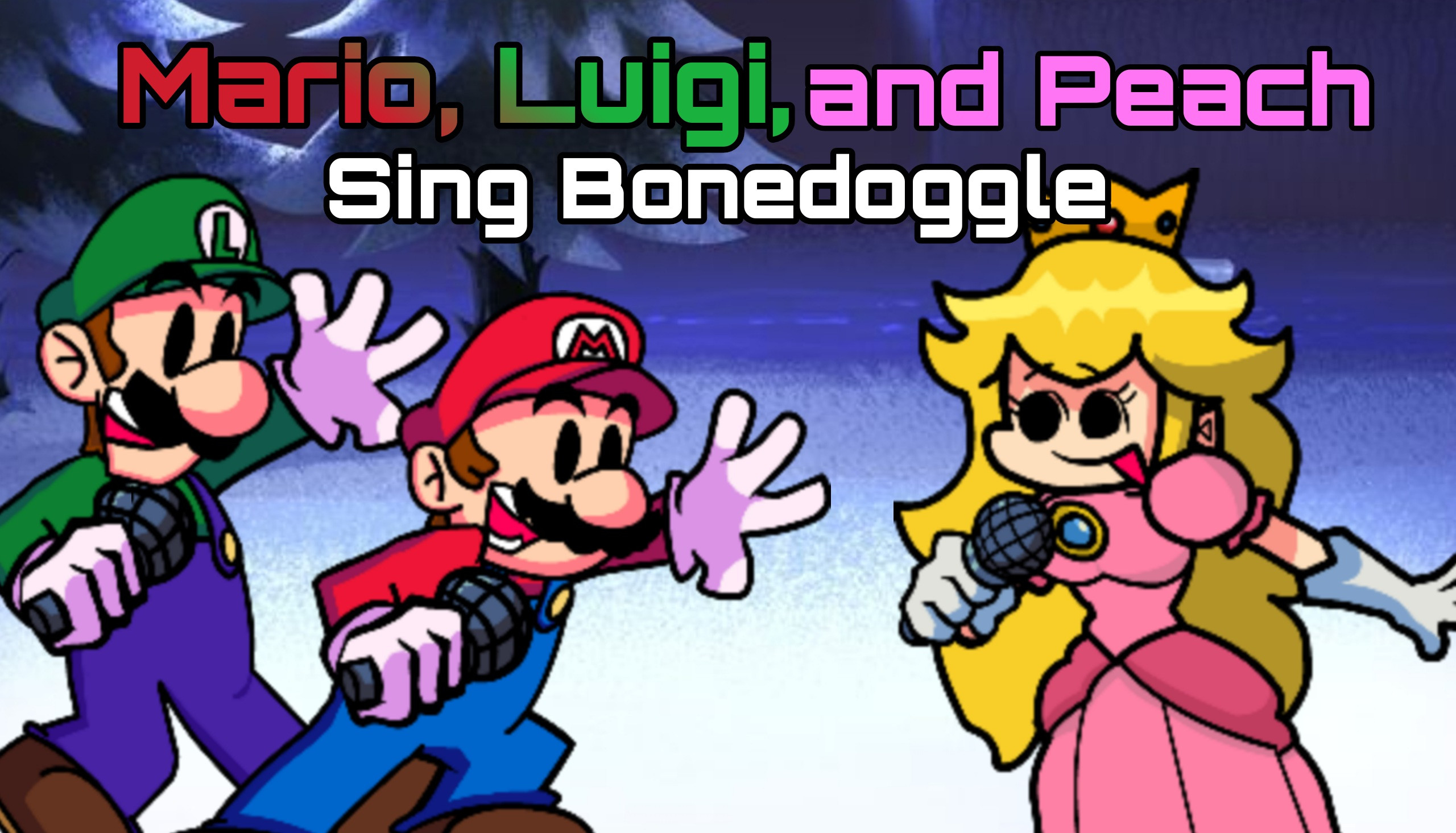 Mario, Luigi, And Peach sing Bonedoggle [Friday Night Funkin'] [Mods]