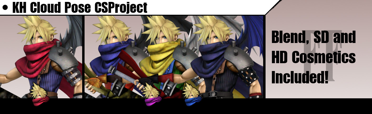 KH Cloud Pose CSProject [Super Smash Bros. Brawl] [Mods]