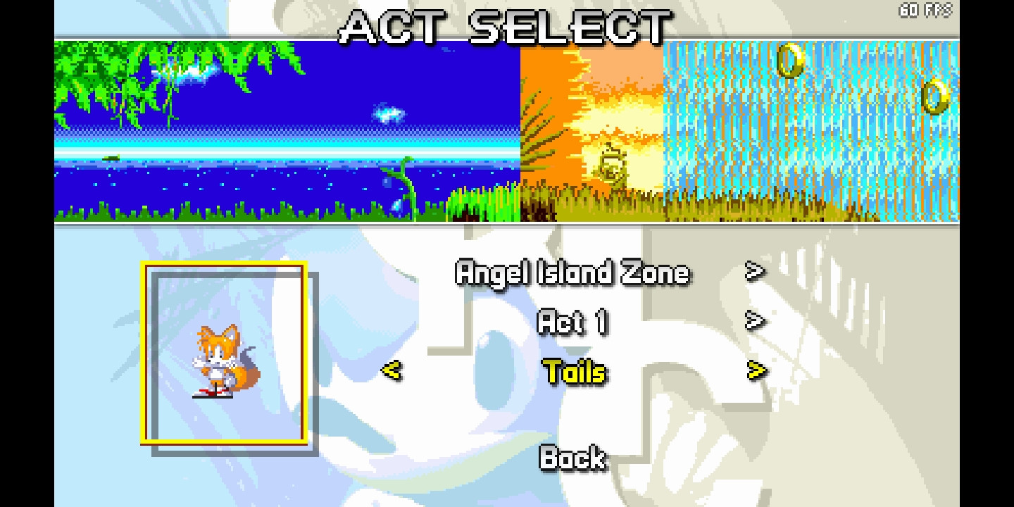 Act select menu characters customizer Mod for Sonic 3 A.I.R. | S3AIR Mods