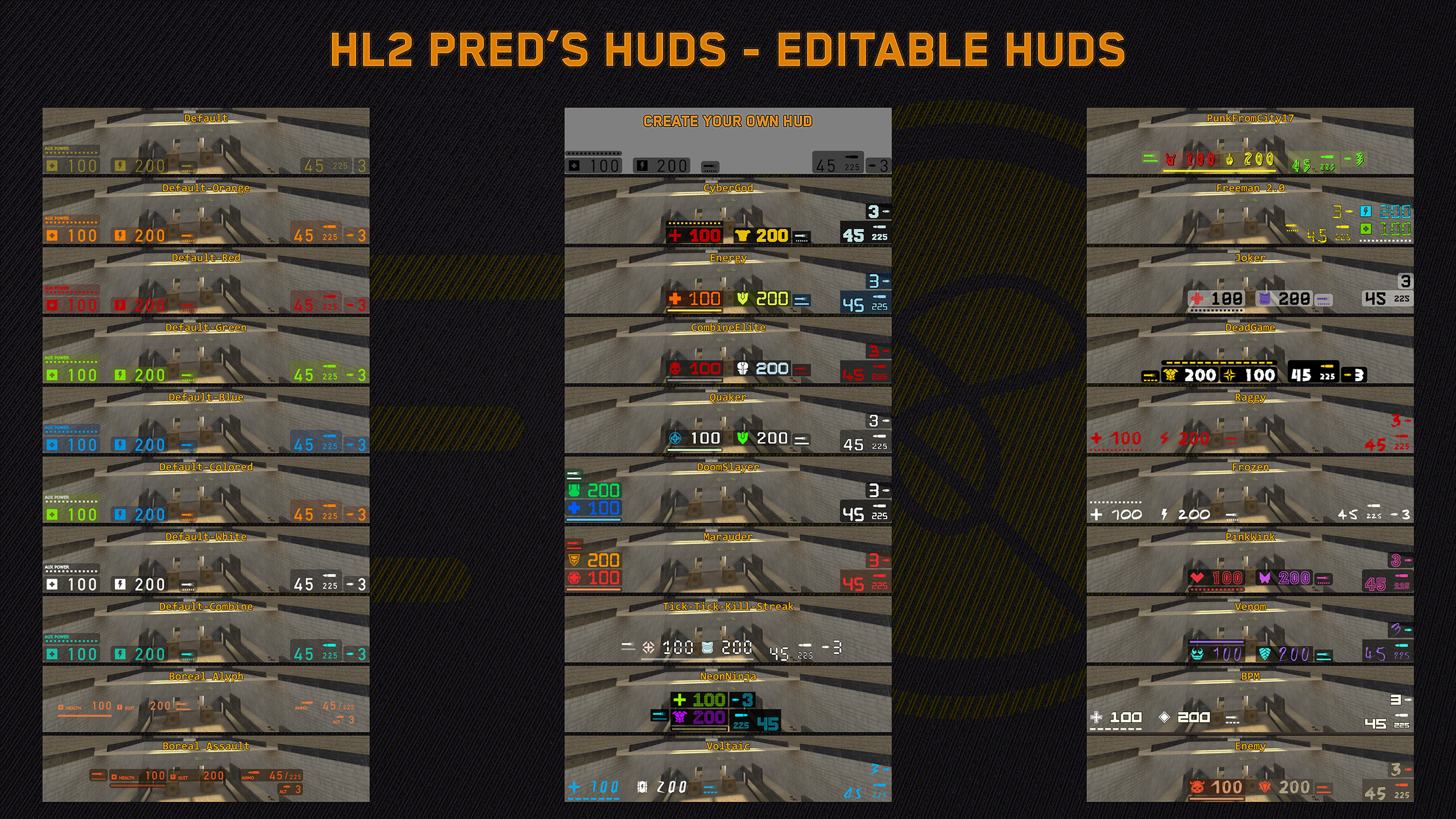HL2 Pred's HUDs [Half-Life 2] [Mods]