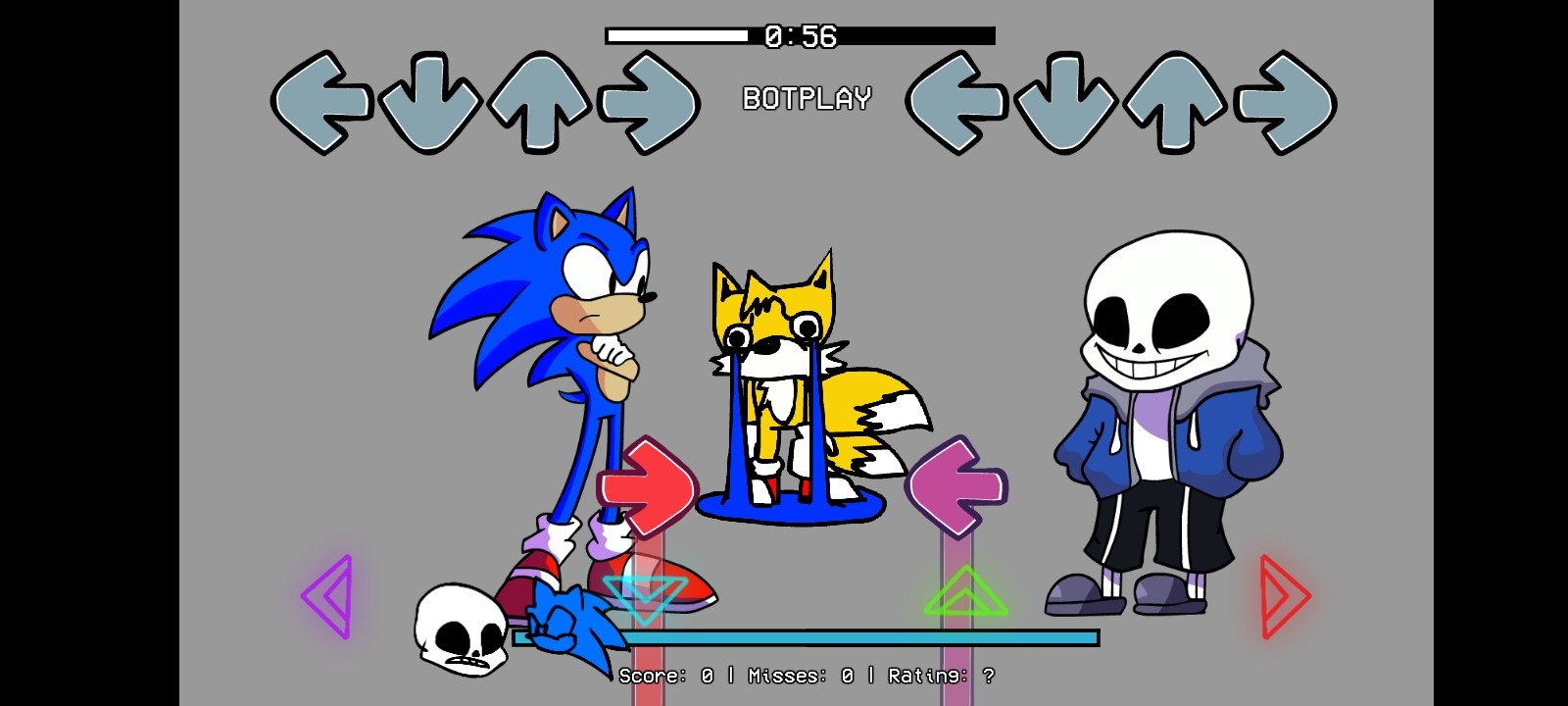 FNF-SONIC VS SANS (liviu-hex animation mod) [Friday Night Funkin'] [Mods]