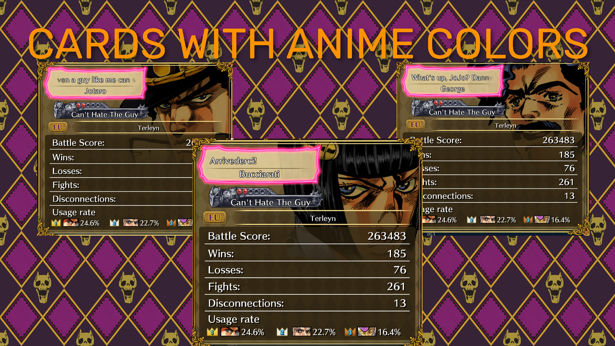 CARDS WITH ANIME COLORS [JoJo's Bizarre Adventure: All-Star Battle R ...