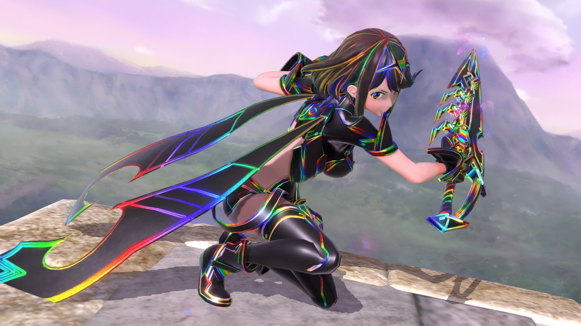 Neon Rainbow Aegis (c07) Mod for Super Smash Bros. Ultimate | SSBU Mods