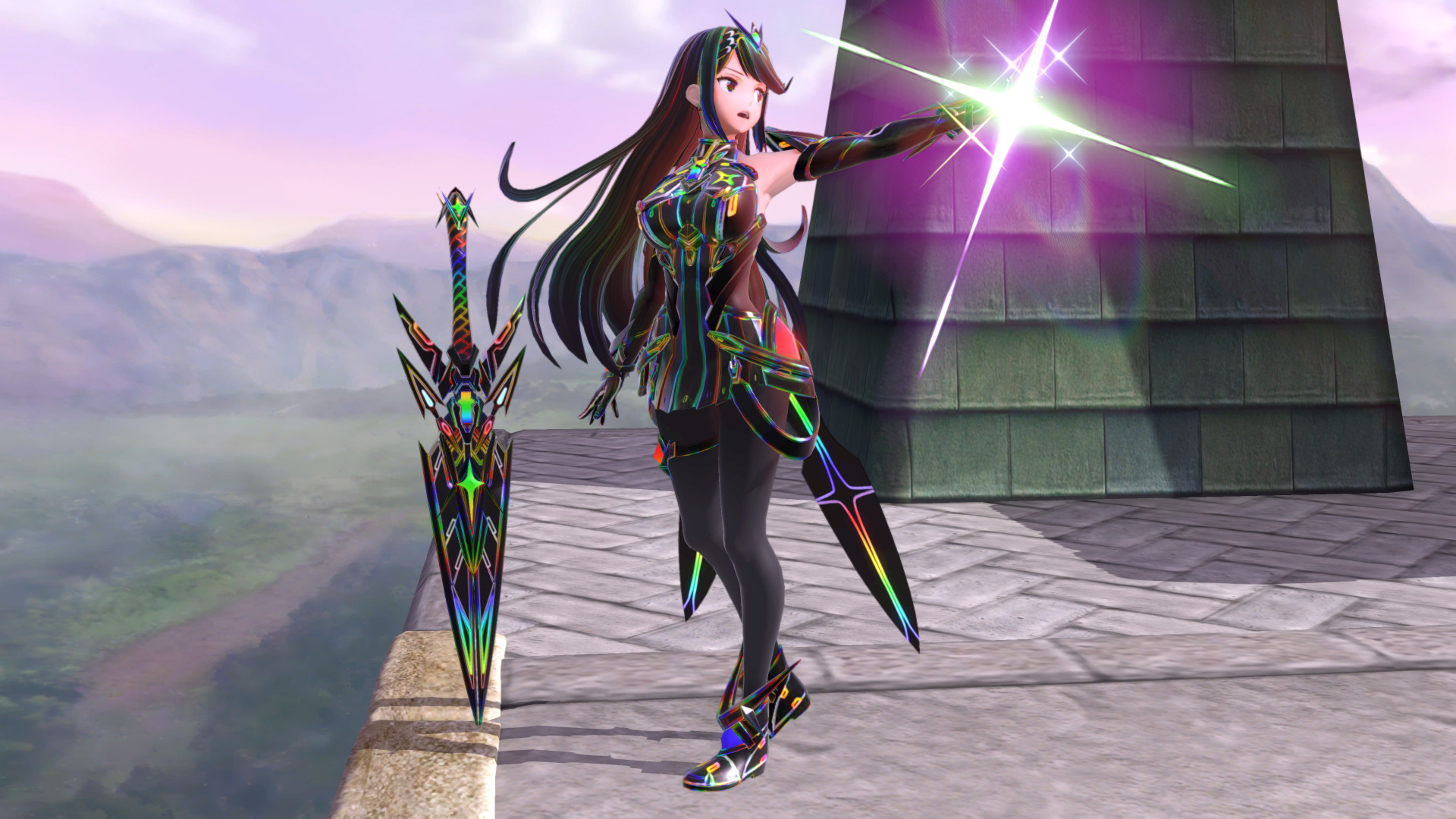 Neon Rainbow Aegis (c07) Mod for Super Smash Bros. Ultimate | SSBU Mods