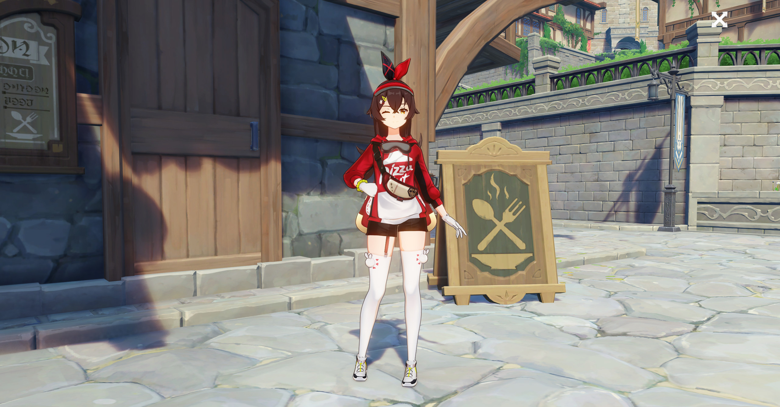 Amber Pizza Hut Outfit Mod for Genshin Impact | GI Mods