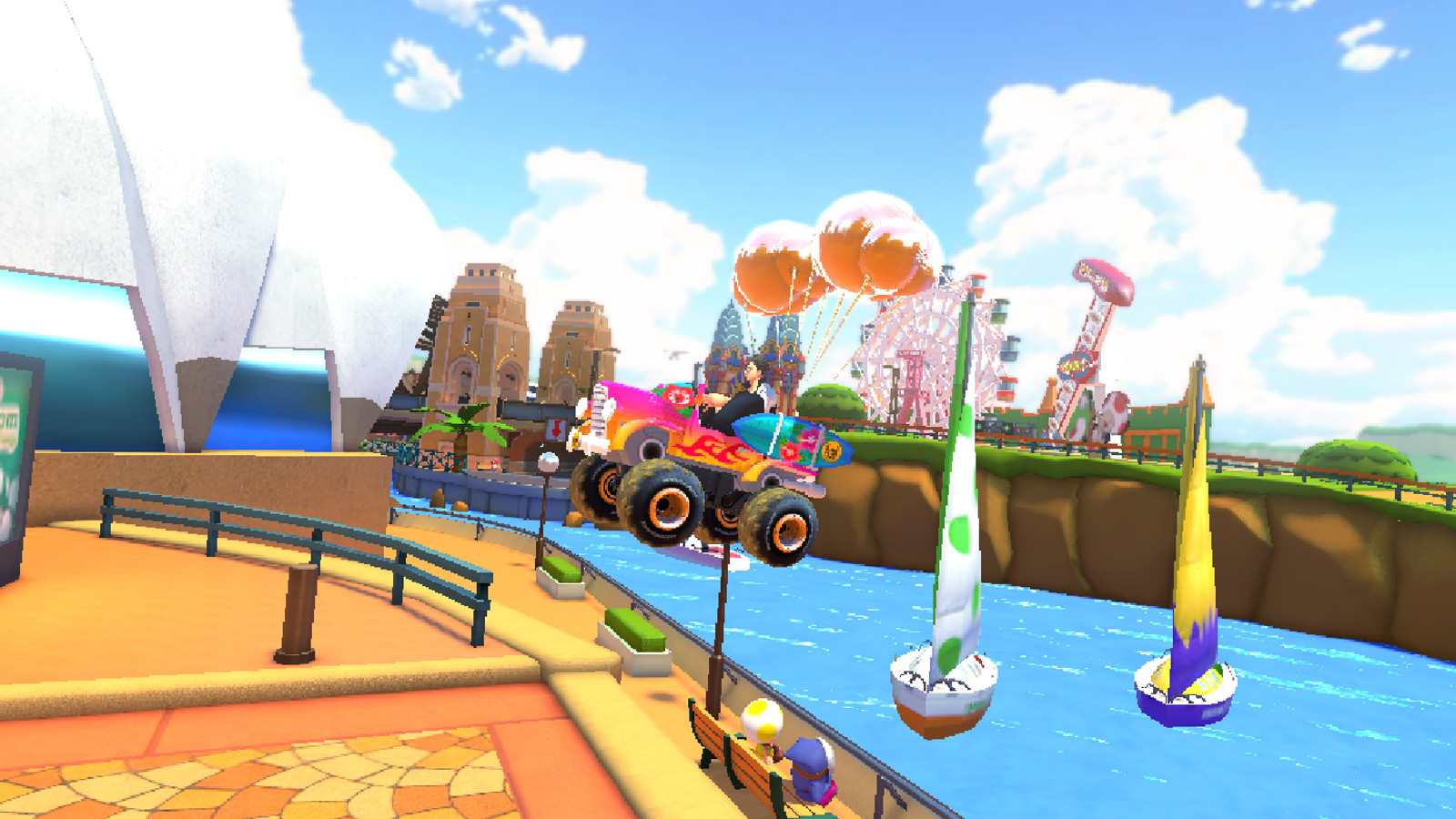 GoldCloud Balloons & Tropical Truck v2 (Tour Port) Mod for Mario Kart 8 ...