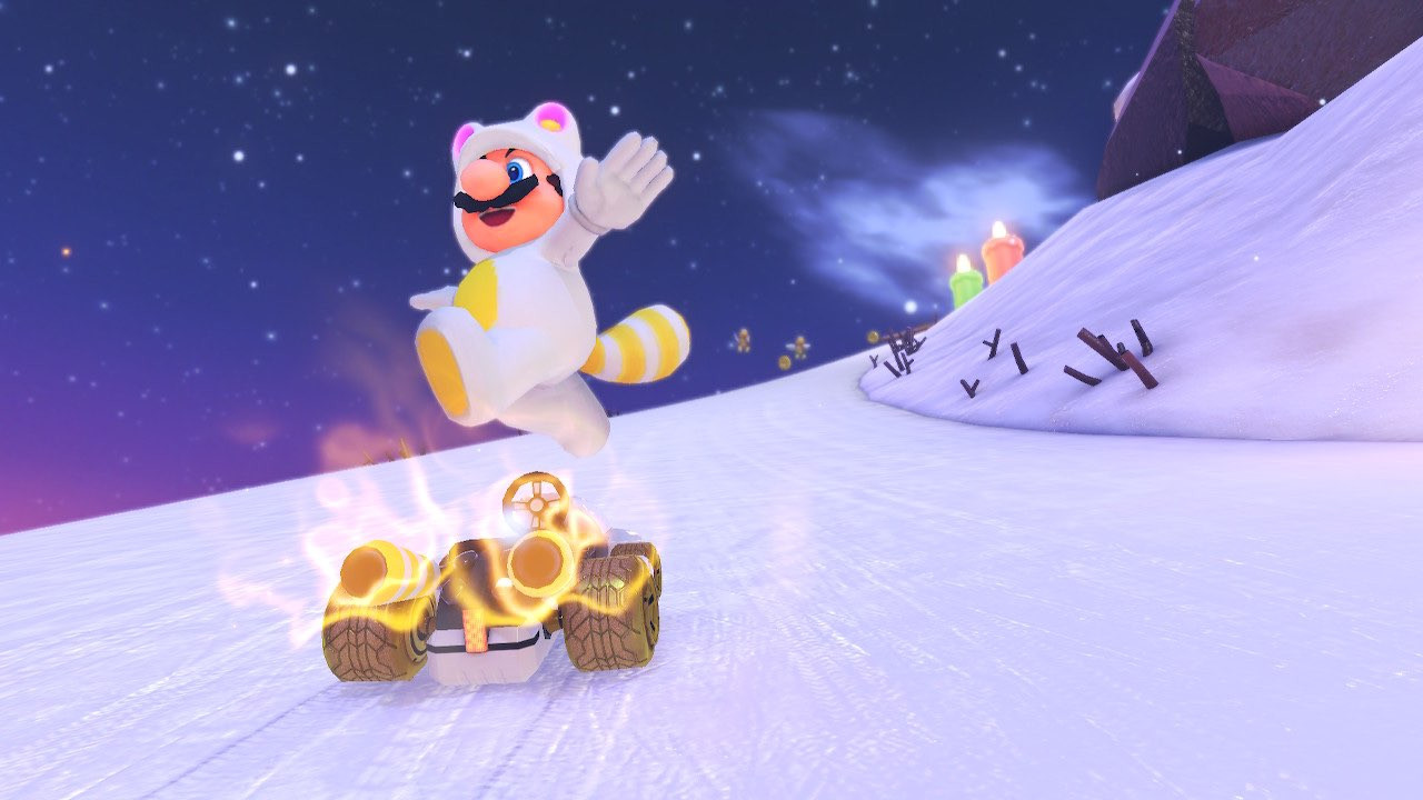 White Tanooki Mario with MKT Animations [Mario Kart 8 Deluxe] [Mods]