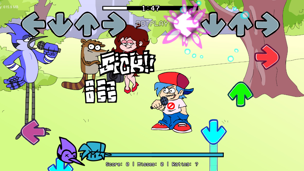 Worked - FNF vs Mordecai Oneshot Mod for Friday Night Funkin' | FNF Mods