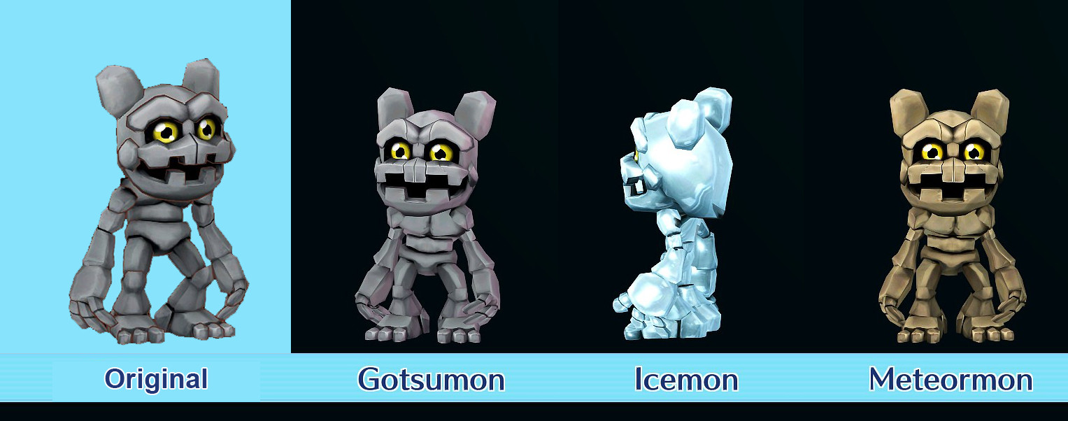 Triceramon and Gotsumon line Visual Rework Mod for Digimon Story Cyber ...