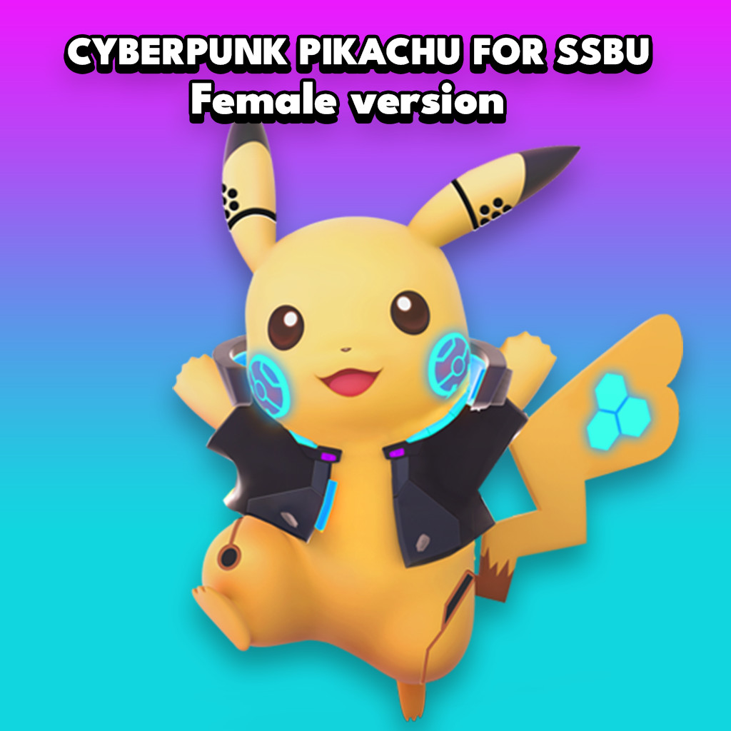 Cyberpunk Pikachu MK1 skin for SSBU Mod for Super Smash Bros. Ultimate ...