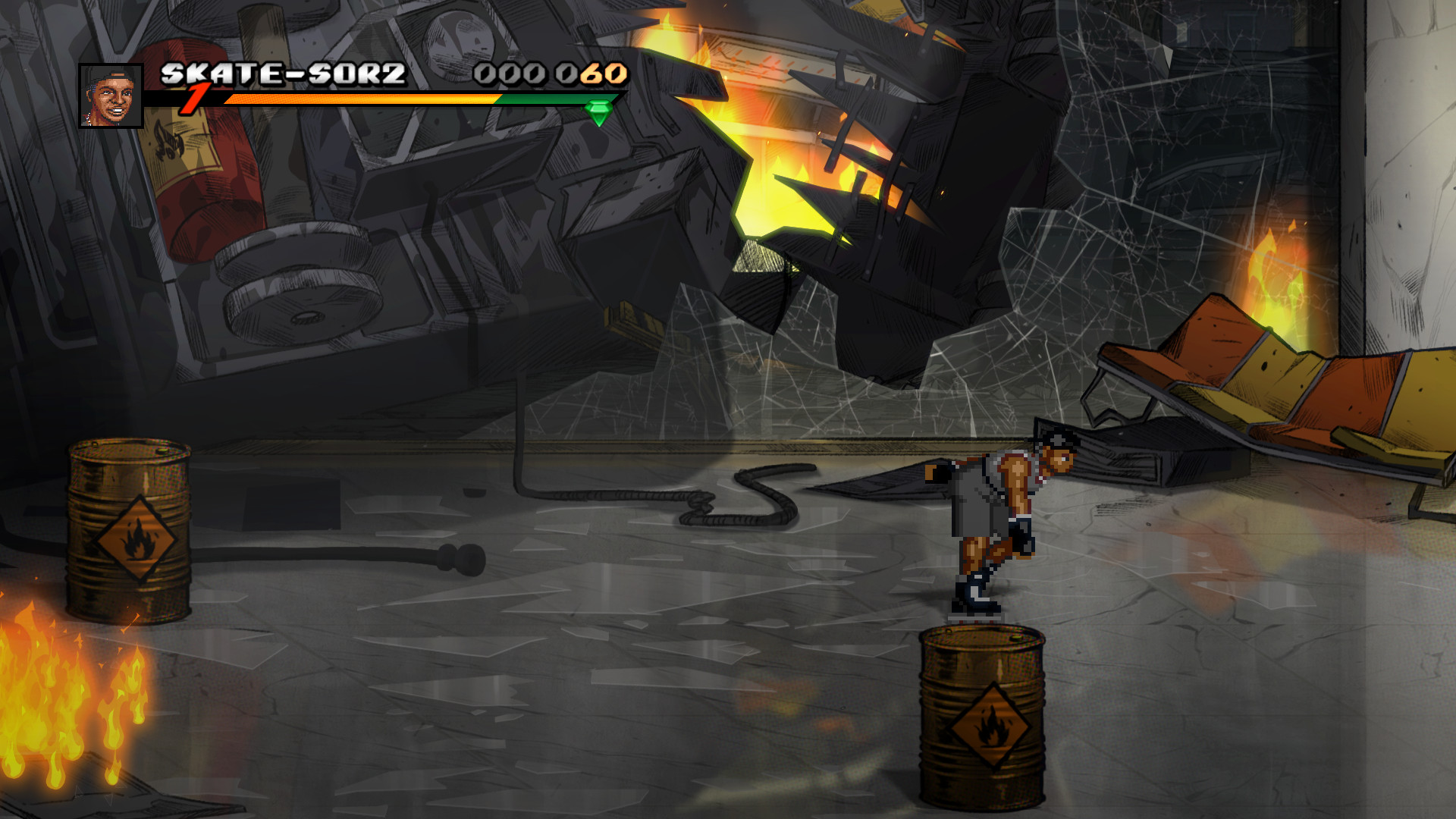 Black and Gold Clothed SoR2-Skate [Streets of Rage 4] [Mods]