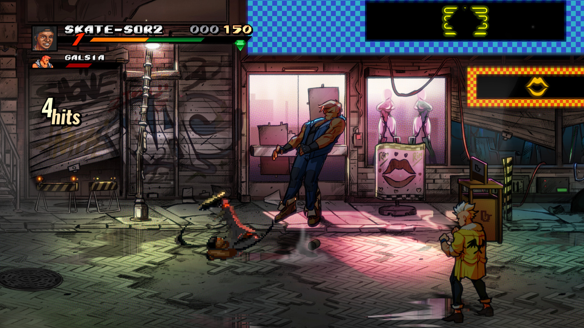 Black and Gold Clothed SoR2-Skate [Streets of Rage 4] [Mods]