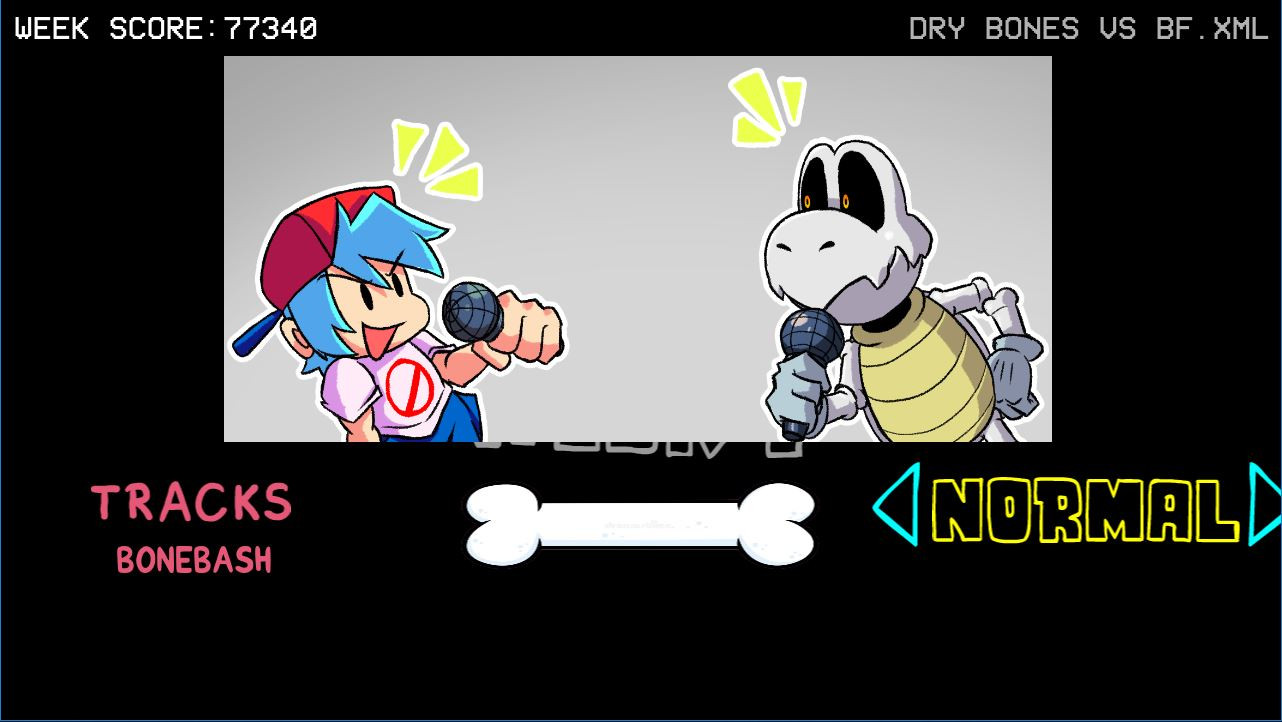 BoneBash (Dry bones VS Boyfriend.xml) [Friday Night Funkin'] [Mods]