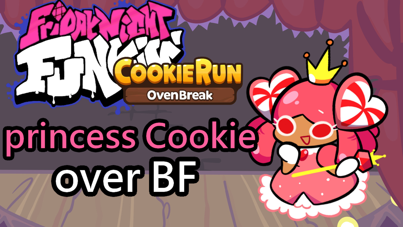 FNFxCookie Run_Princess Cookie Over BF Mod for Friday Night Funkin' | FNF Mods