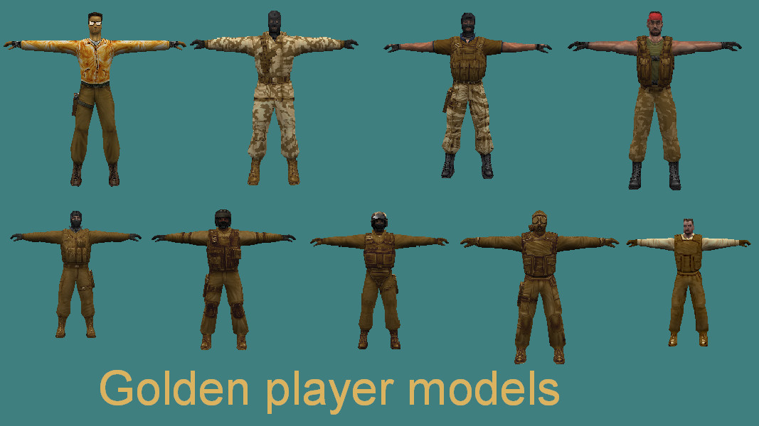 Golden CS Models Pack Mod for Counter-Strike 1.6 | CS1.6 Mods
