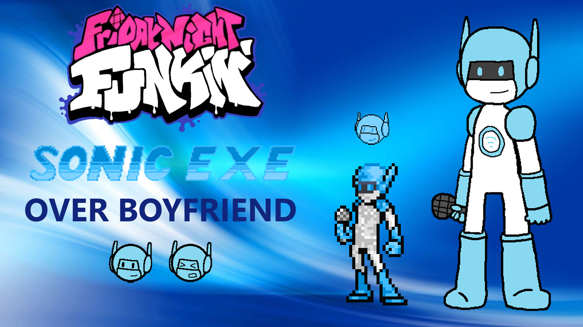 Sonic.EXE (NetNavi) over Boyfriend Mod for Friday Night Funkin' | FNF Mods
