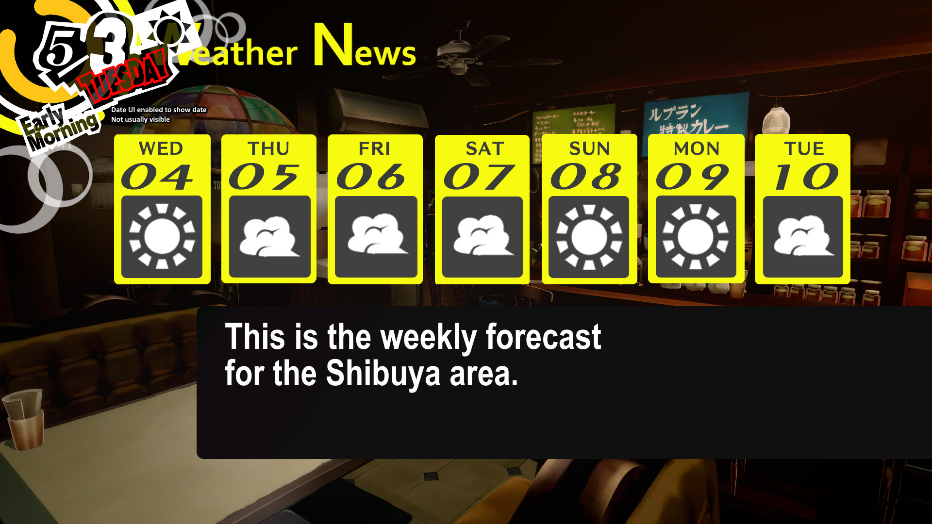 P4 Styled Forecast Menu Mod for Persona 5 Royal (PC) | P5R (PC) Mods