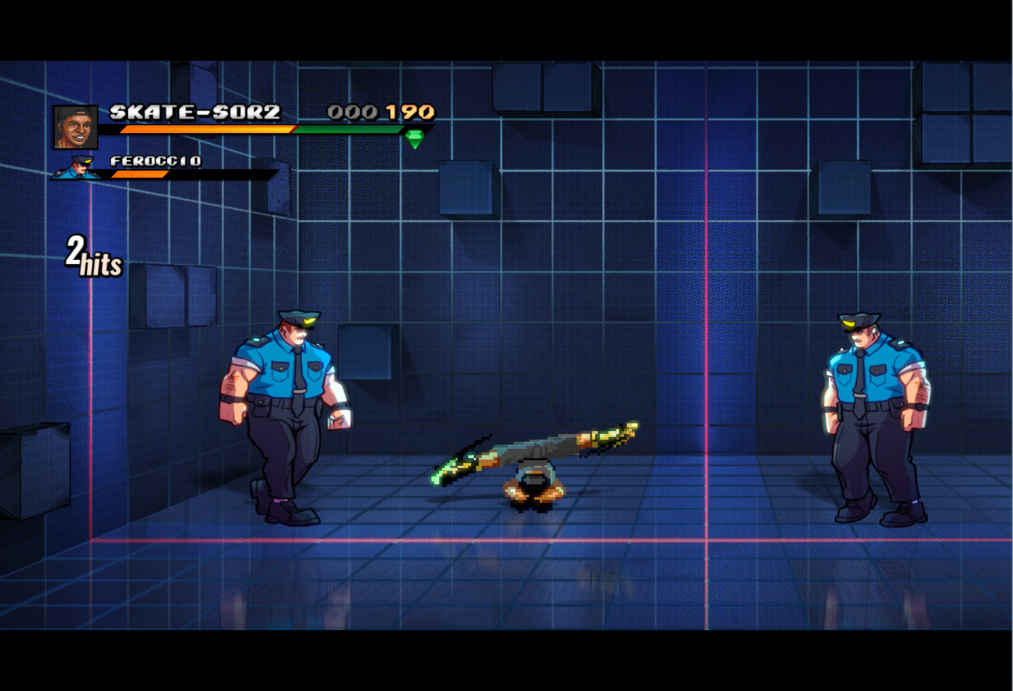 Black and Gold Clothed SoR2-Skate [Streets of Rage 4] [Mods]