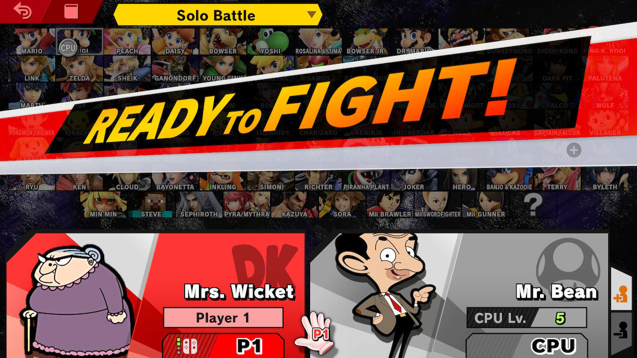 Mrs. Wicket (New Model) [Mr. Bean] Mod for Super Smash Bros. Ultimate ...