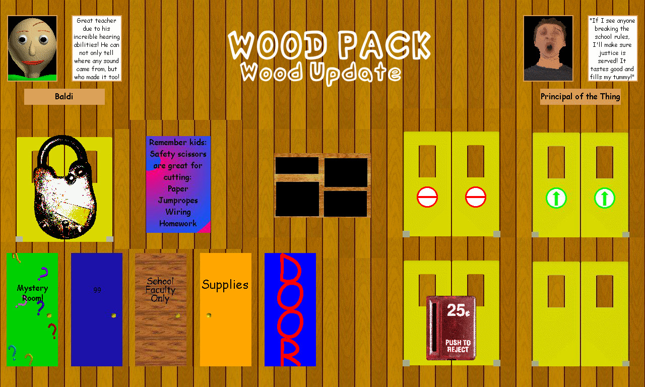 Wood Pack (Wood Update) Mod for Baldi's Basics | Baldi Mods