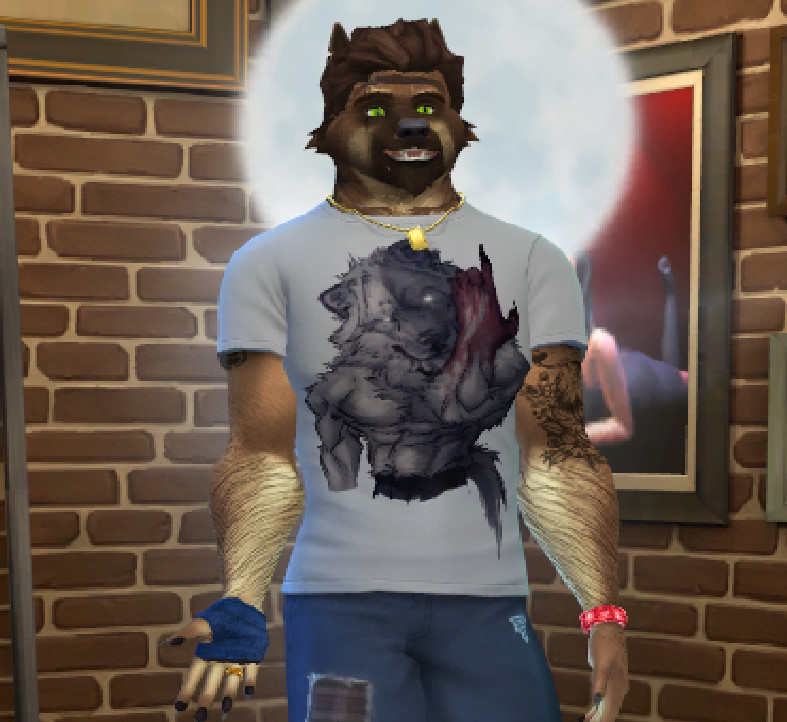 Werewolves T-Shirt & Tattoo Pack Mod for The Sims 4 | TS4 Mods