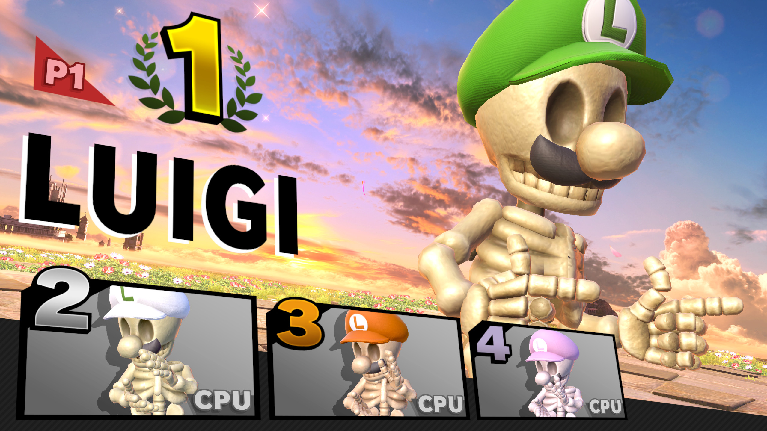 Skeleton Luigi Mod for Super Smash Bros. Ultimate | SSBU Mods