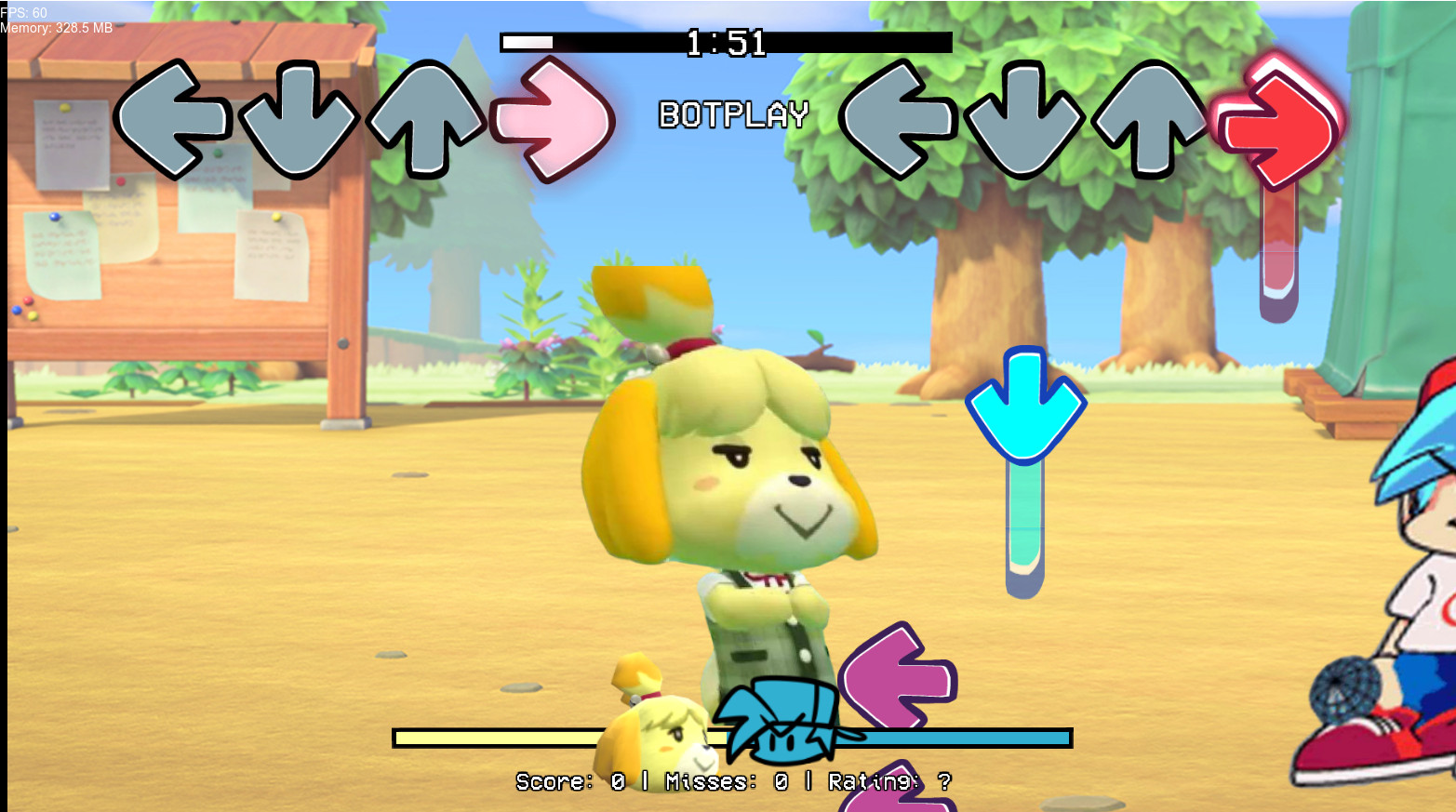 Izzyballs - a isabelle fnf joke mod (BTG JOKE JAM) [Friday Night Funkin ...