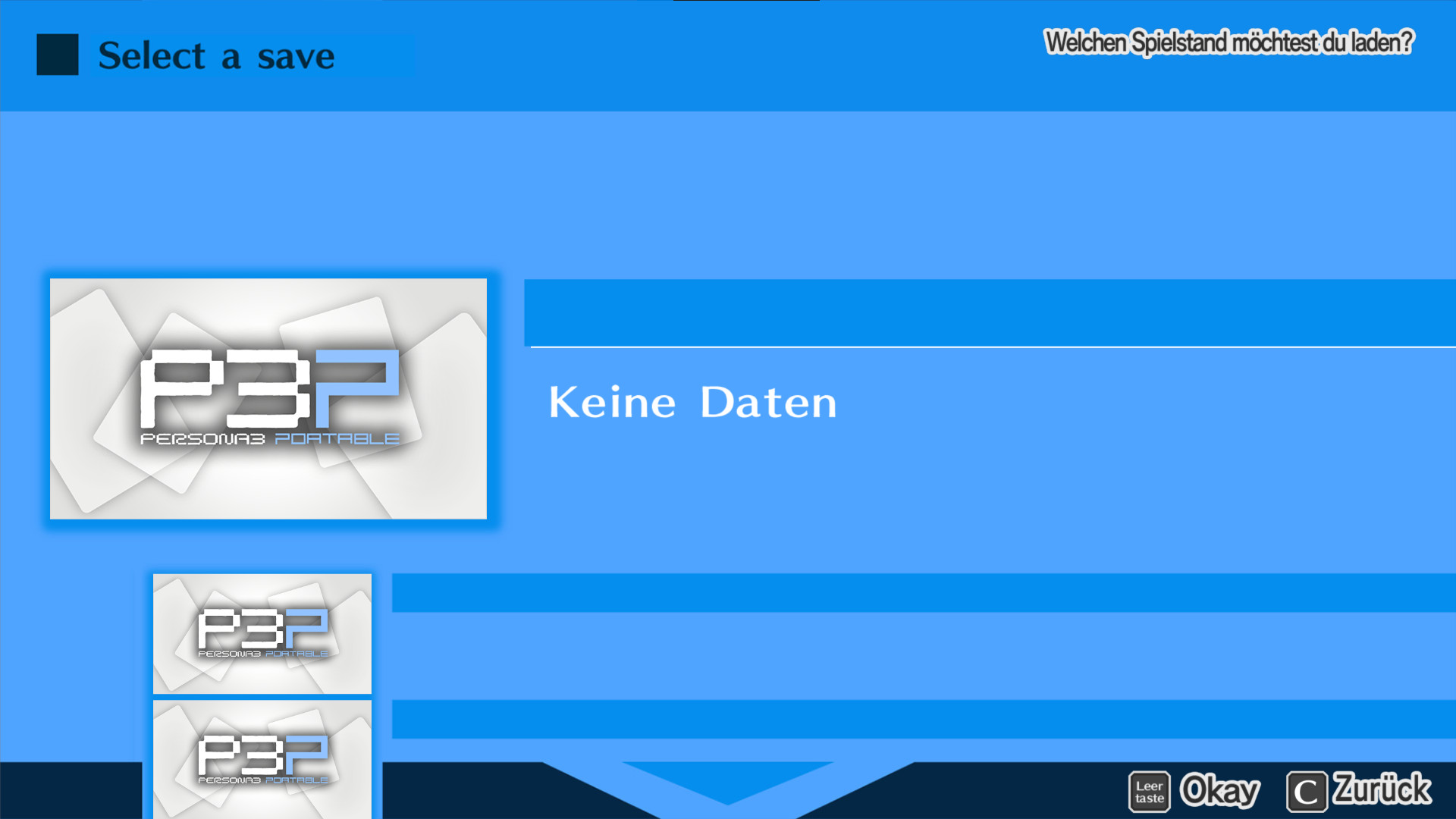 P3FES Inspired Save Menu - All Lang Mod for Persona 3 Portable (PC ...