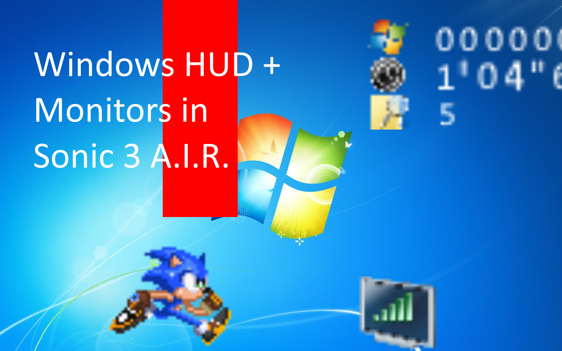 Windows 7-Styled HUD and Monitors Mod for Sonic 3 A.I.R. | S3AIR Mods