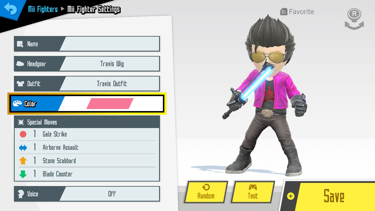 Travis Touchdown Mii Costume Recolor [Super Smash Bros. Ultimate] [Mods]