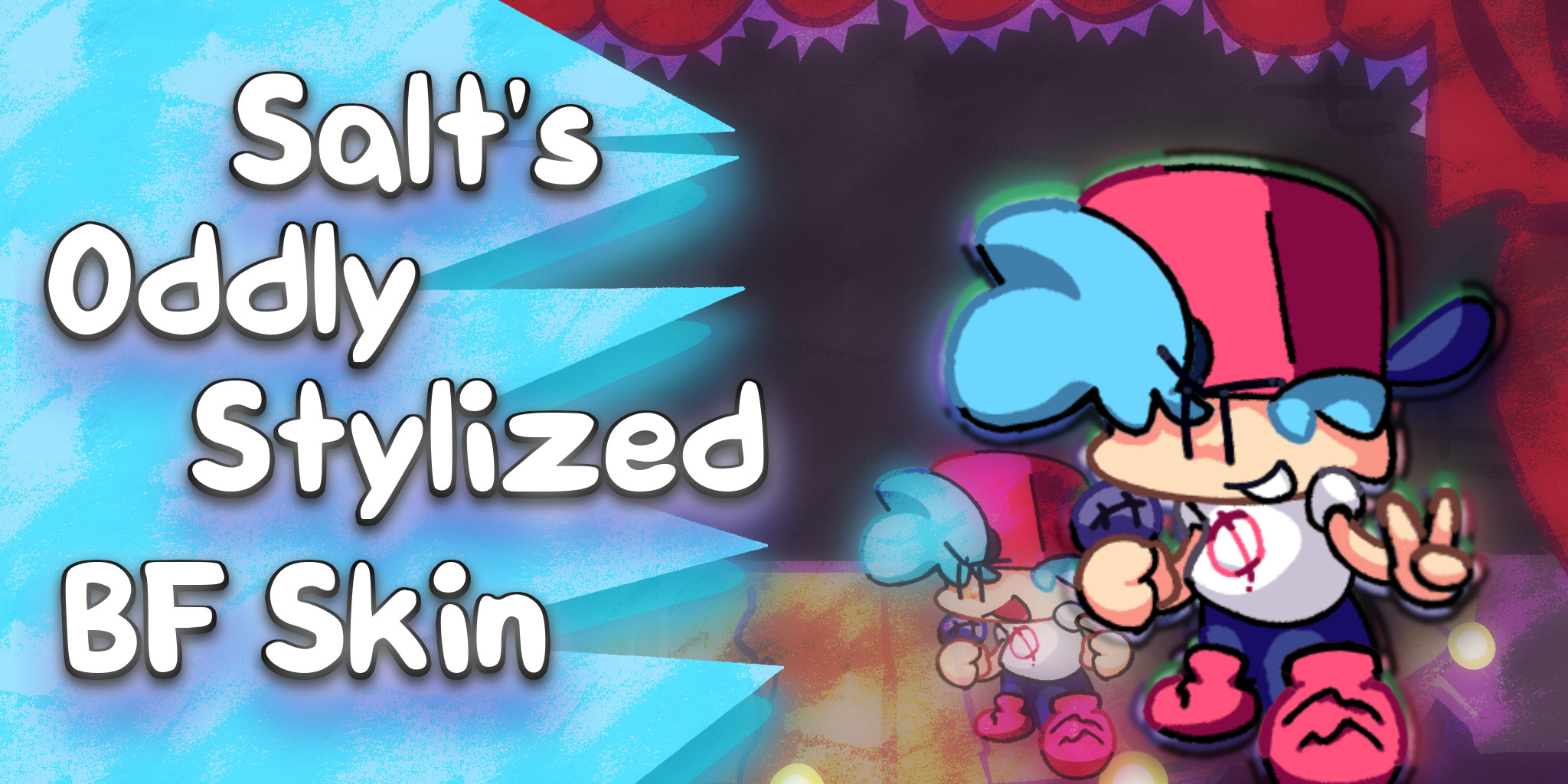 Salt's Oddly Stylized BF Skin Mod for Friday Night Funkin' | FNF Mods