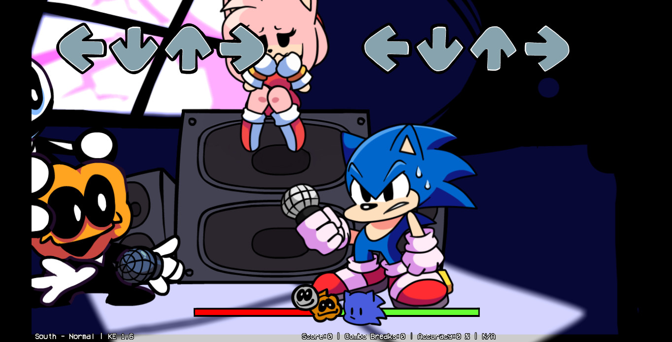Sonic And Amy Over Bf And Gf Mod For Friday Night Funkin Fnf Mods
