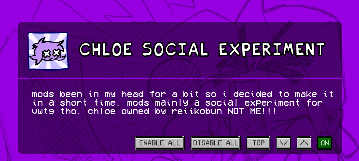 the fnf chloe experiment Mod for Friday Night Funkin' | FNF Mods