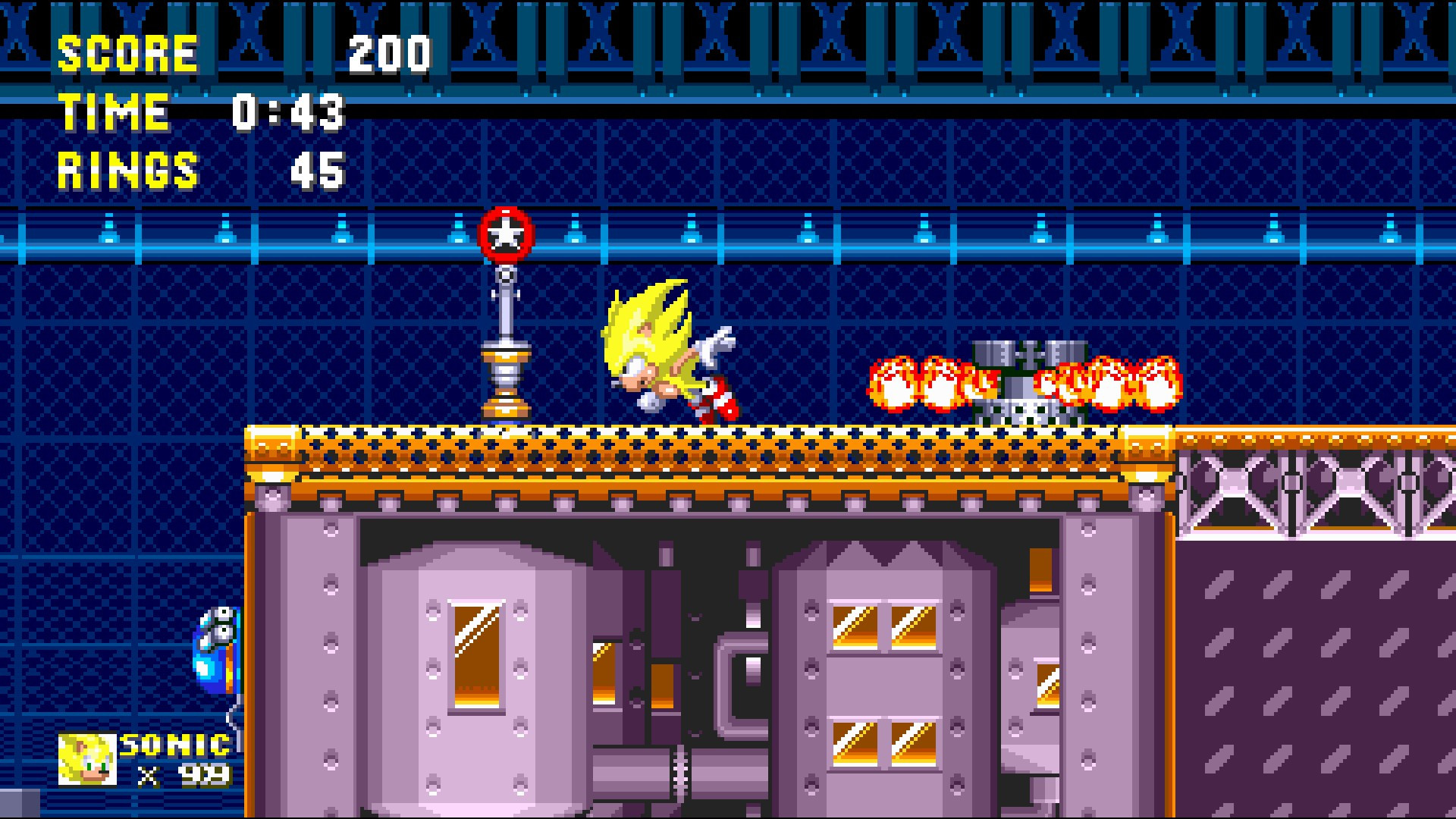 Triple Trouble 16-bit Super Sonic Peel Out Sprites [Sonic 3 A.I.R.] [Mods]