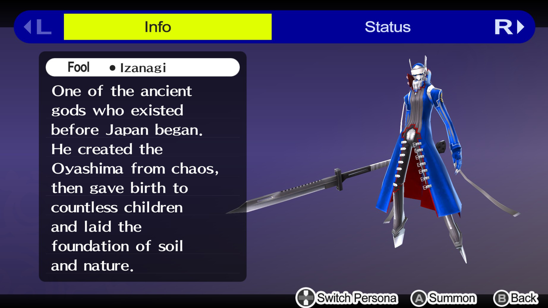 Persona 4 Izanagi Avatar