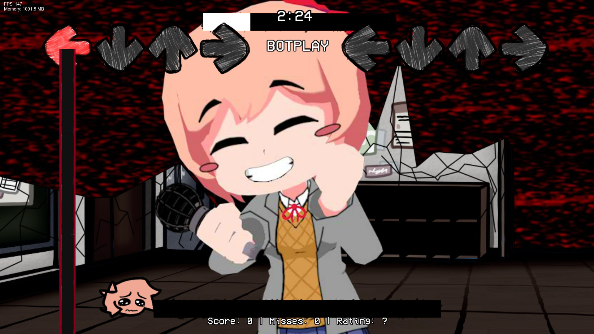 Sayori front sprite Mod for Friday Night Funkin' | FNF Mods