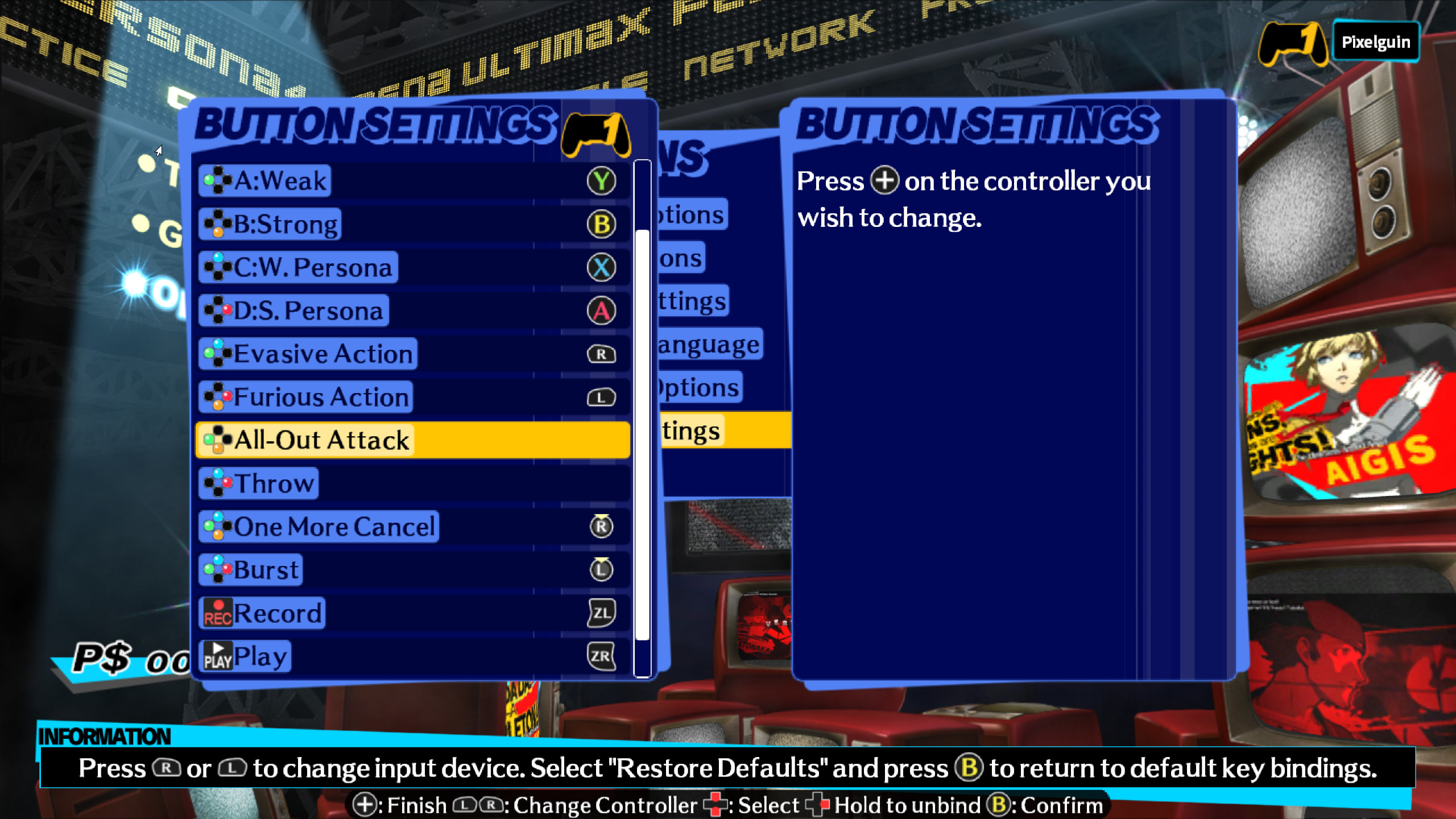 Controller UI Overhaul Mod for Persona 4 Arena Ultimax | P4AU Mods