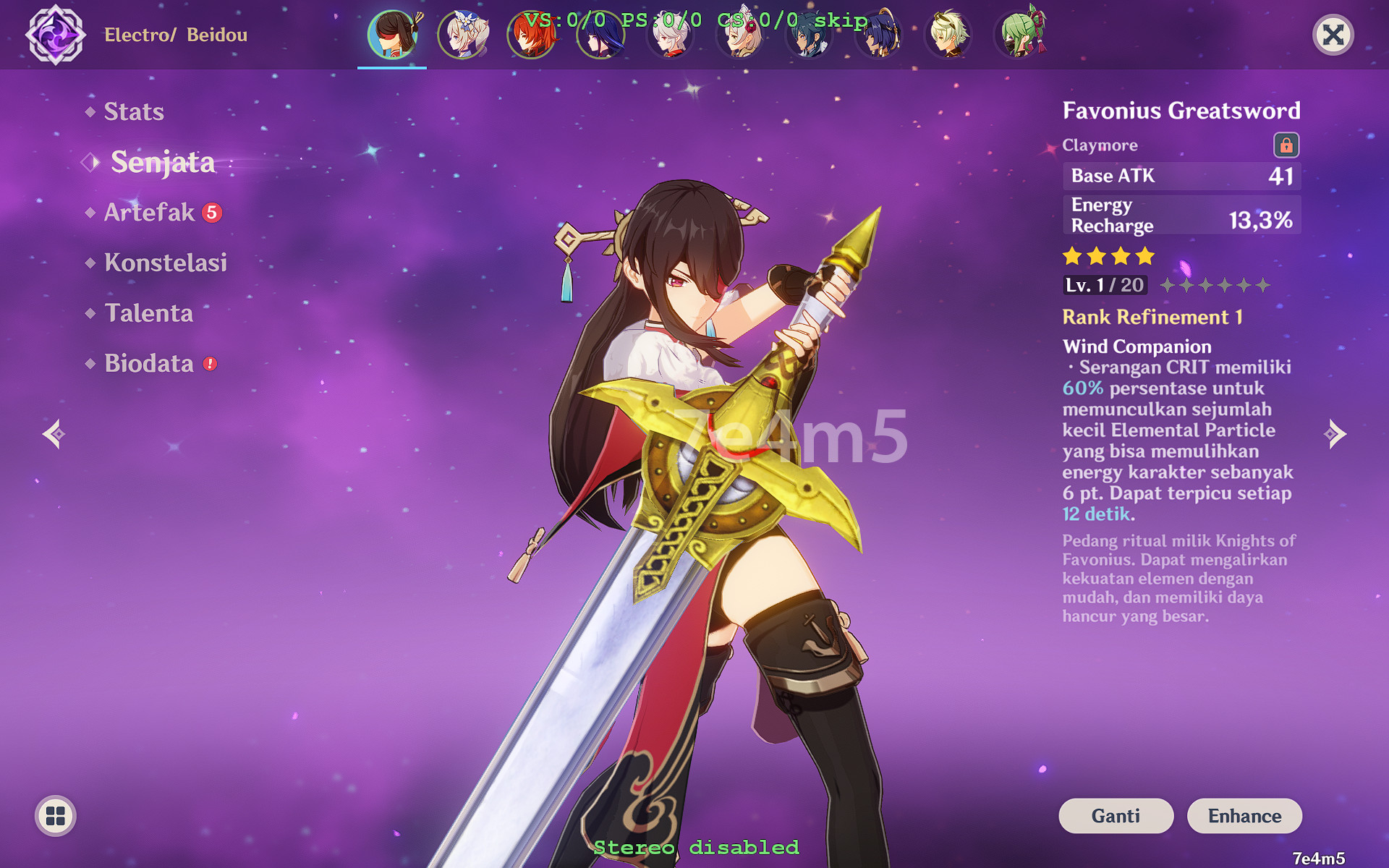 Favonius Greatsword as Sonic Caliburn (STBK) Mod for Genshin Impact | GI Mods