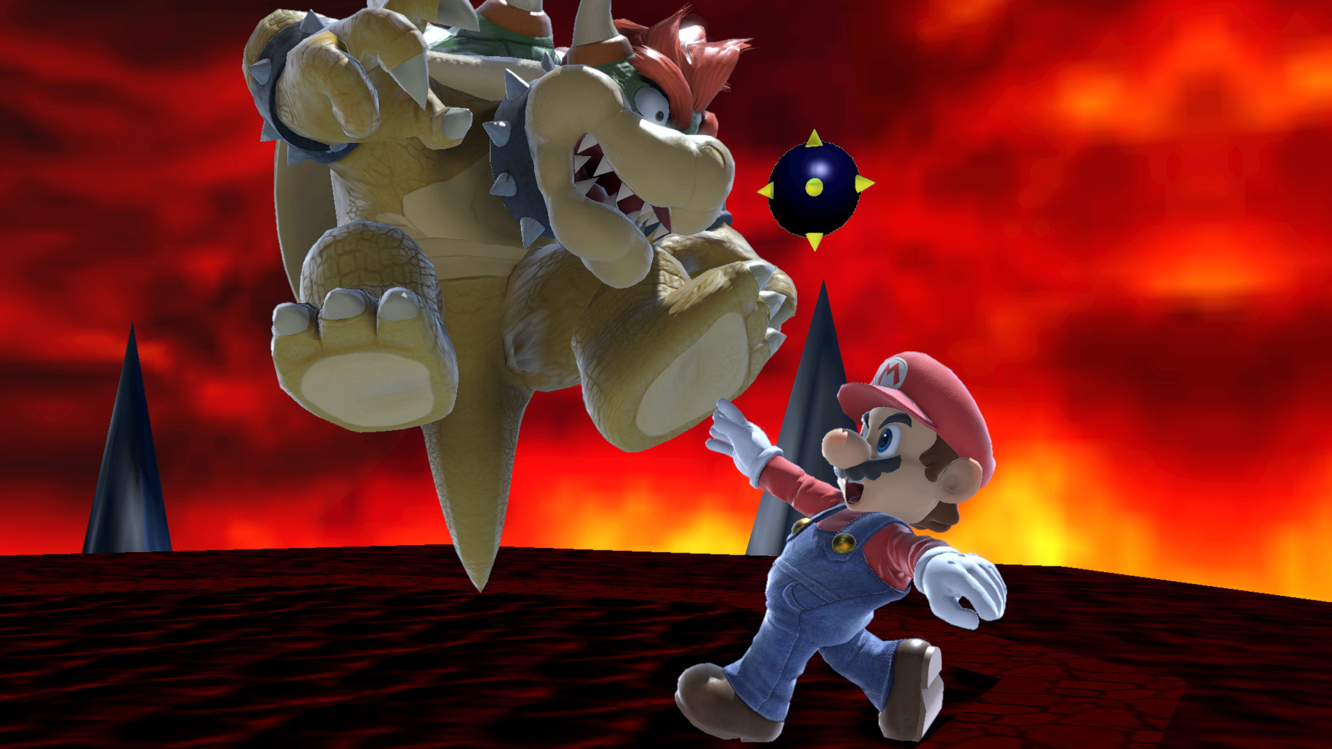 Bowser In The Dark World / Fire Sea / Sky Mod for Super Smash Bros ...