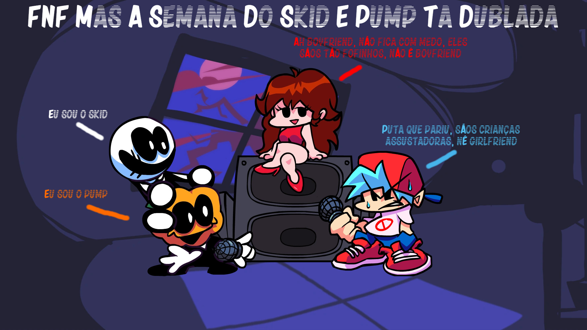 FNF Mas A Semana Do Skid E Pump Ta Dublada [Friday Night Funkin'] [Mods]