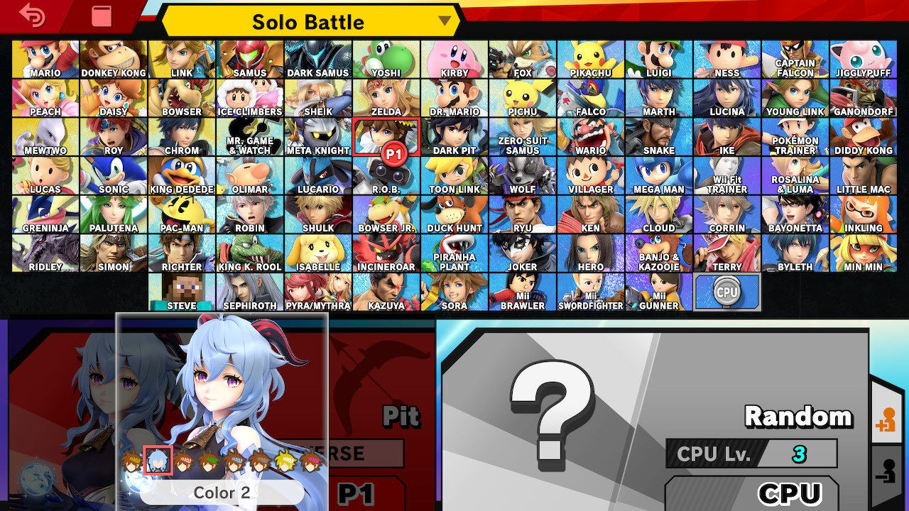 Ganyu Render UI Mod for Super Smash Bros. Ultimate | SSBU Mods