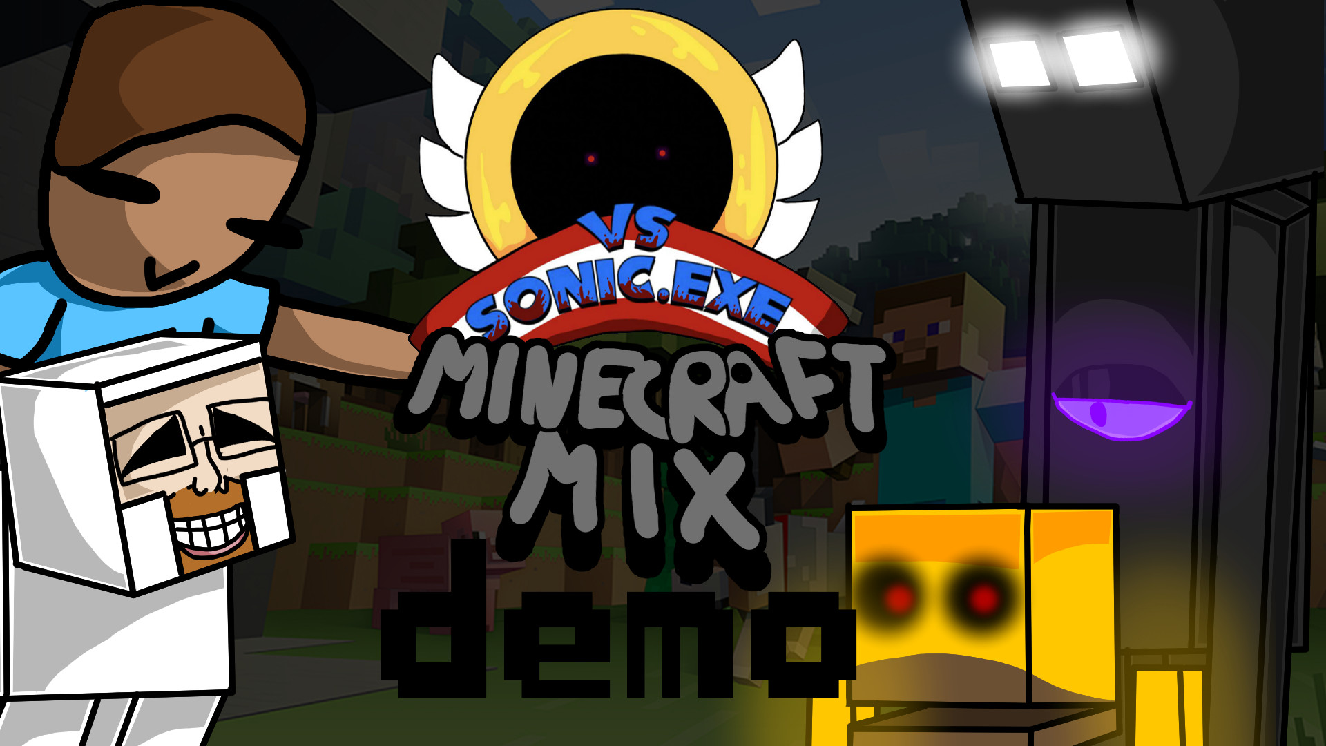 Vs Sonic.exe Minecraft Mix DEMO Mod for Friday Night Funkin' | FNF Mods