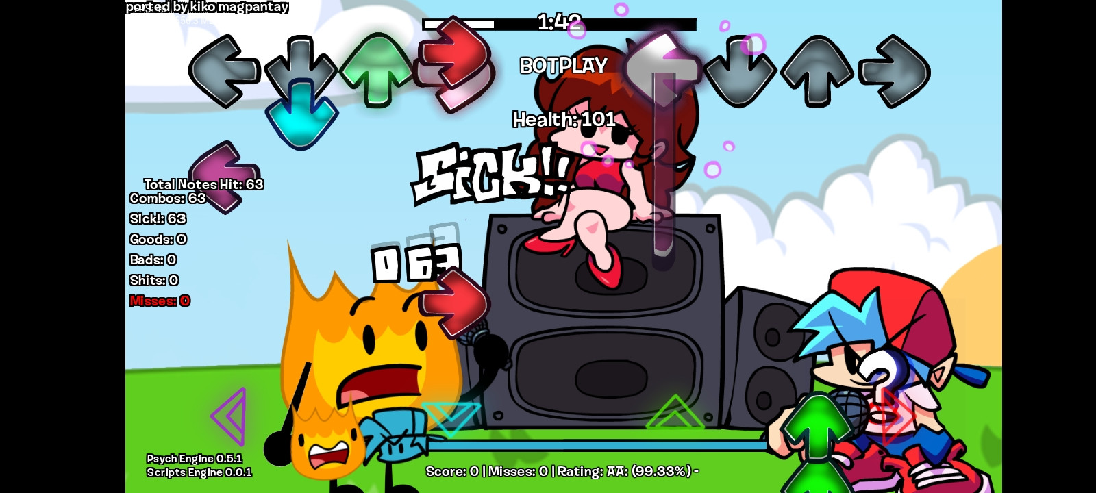 Firey sings Guns (+ Script Engine HUD) [Friday Night Funkin'] [Mods]