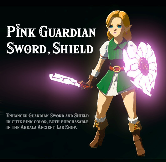 Pink Guardian Sword & Shield Mod for The Legend of Zelda: Breath of the ...