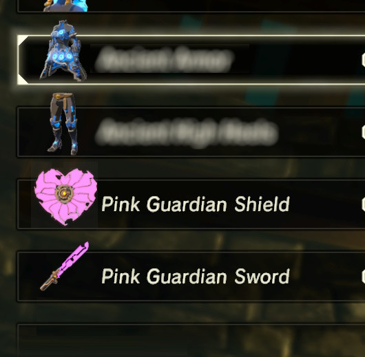 Pink Guardian Sword & Shield Mod for The Legend of Zelda: Breath of the ...