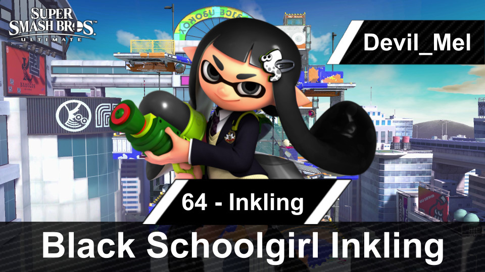 Black Schoolgirl Inkling Mod for Super Smash Bros. Ultimate | SSBU Mods