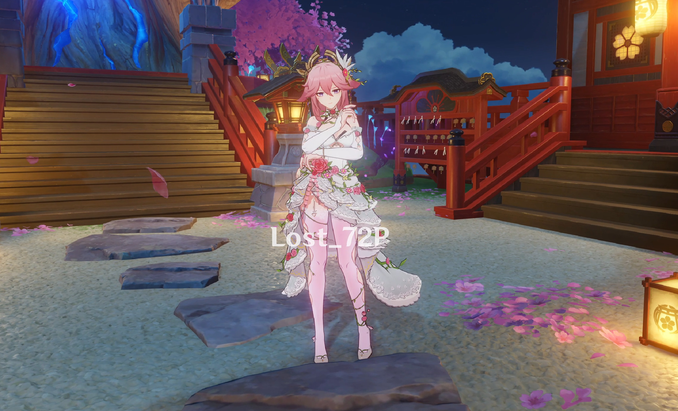 Lan Wedding over Yae/Yae in Lan's Outfit Mod for Genshin Impact | GI Mods