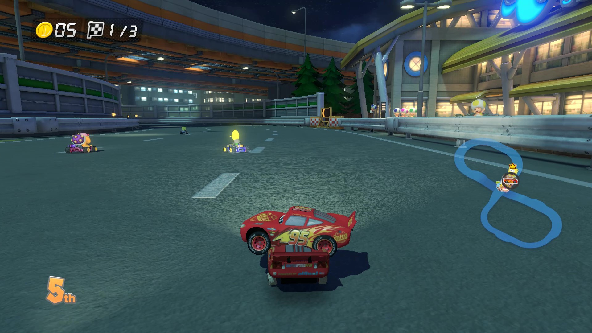 Lightning McQueen over Toadette (Kinopico) Mod for Mario Kart 8 | MK8 Mods